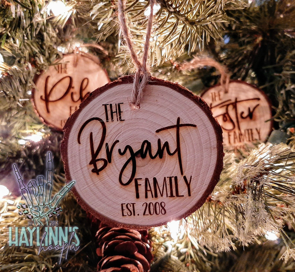 Natural Wood {LASER ENGRAVED} Family Ornaments – Haylinn's Handcrafted ...